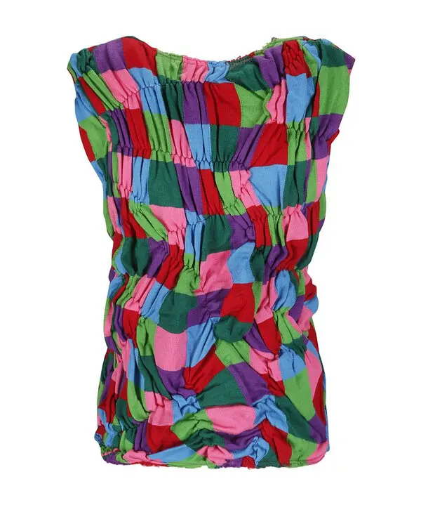 Comme Des Garçons Paneled Ruched Knitted Top