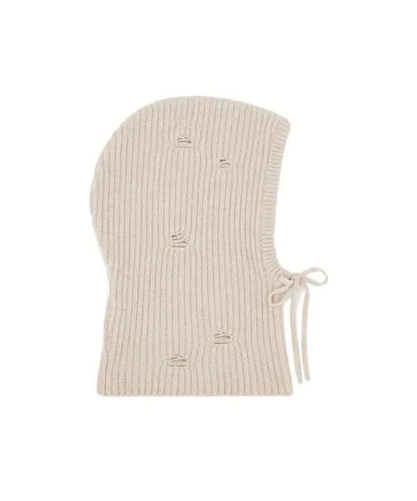 MAISON MARGIELA Ribbed Knit Hood With Distressed Details