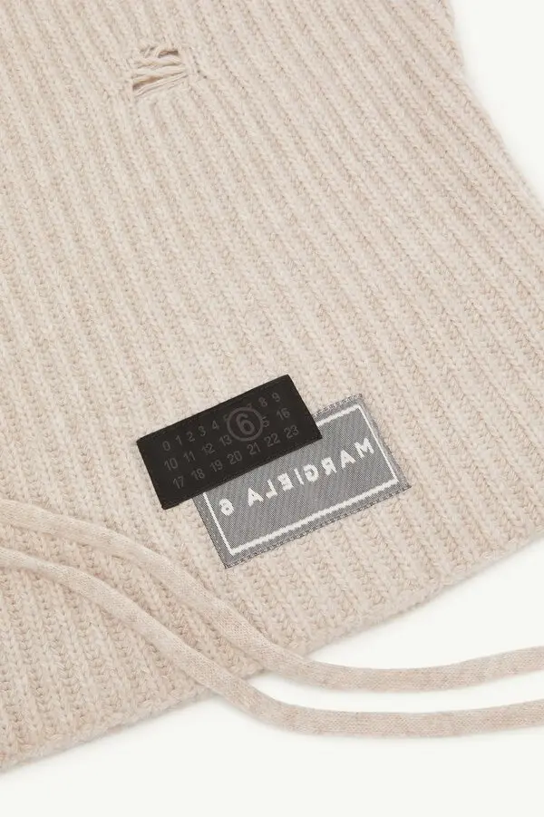 MAISON MARGIELA Ribbed Knit Hood With Distressed Details