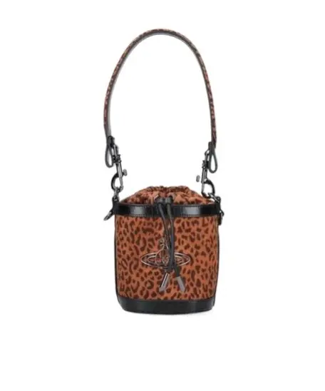 VIVIENNE WESTWOOD Daisy Drawstring Bucket Bag - Brown