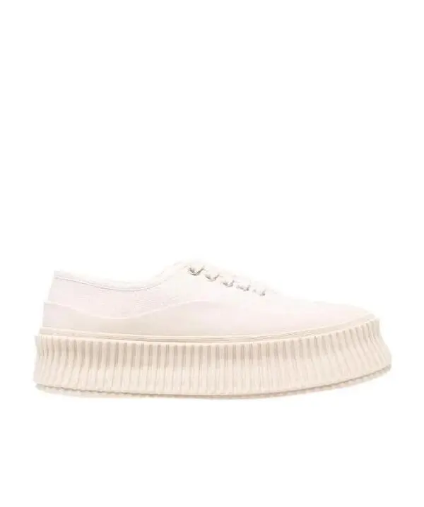 JIL SANDER Ribbed Chunky Sole Sneakers - White