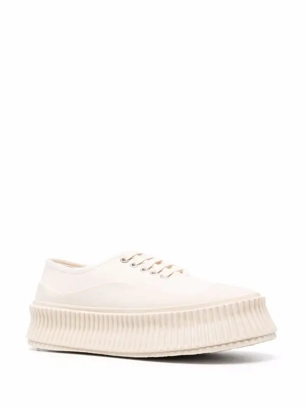 JIL SANDER Ribbed Chunky Sole Sneakers - White
