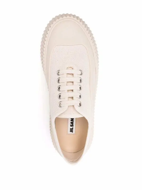 JIL SANDER Ribbed Chunky Sole Sneakers - White