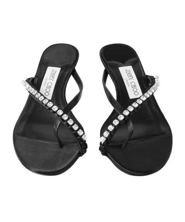 JIMMY CHOO Dila 35 Sandals - Black/crystal