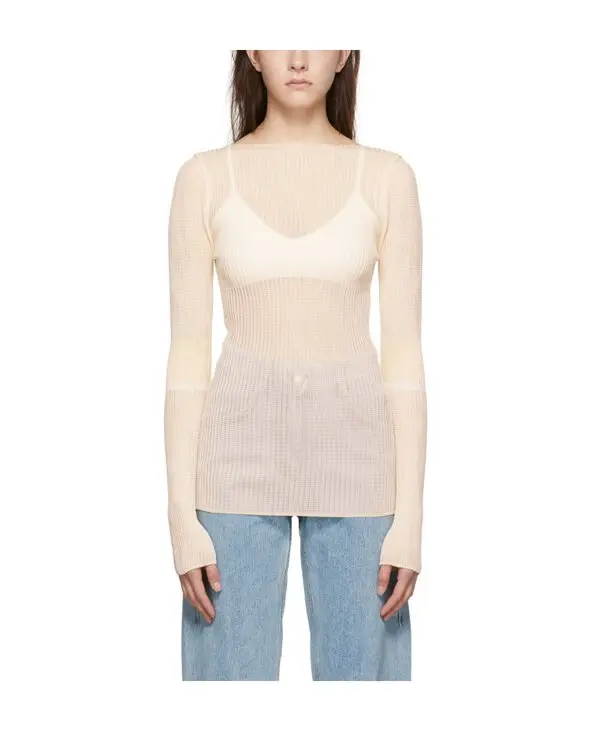 LOW CLASSIC Boat-neck Knitted Jumper - Nude