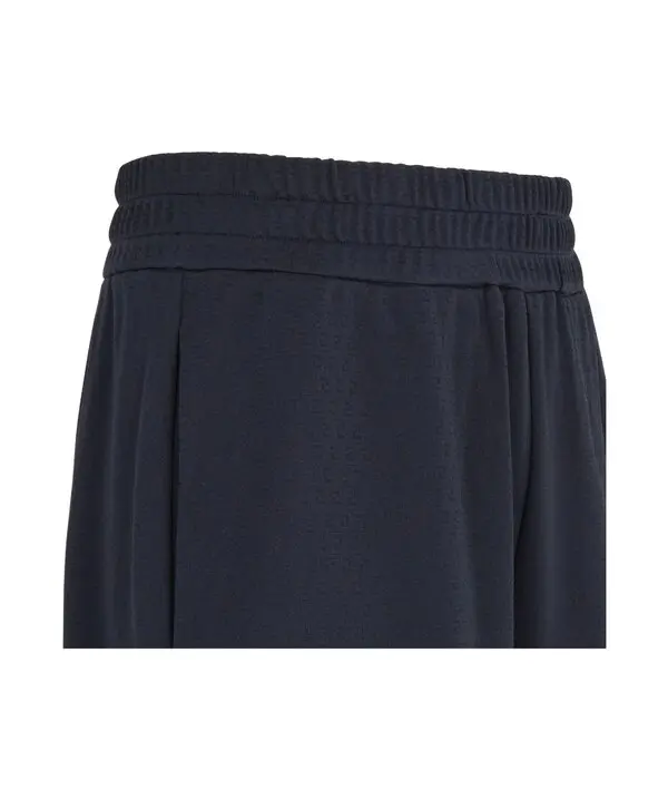 Fendi Elastic Waist Shorts With Pequin Stripe Trim