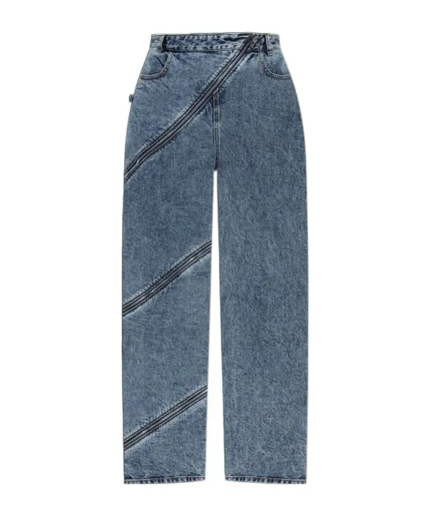 Alaïa Zip Detailed Spiral Jeans