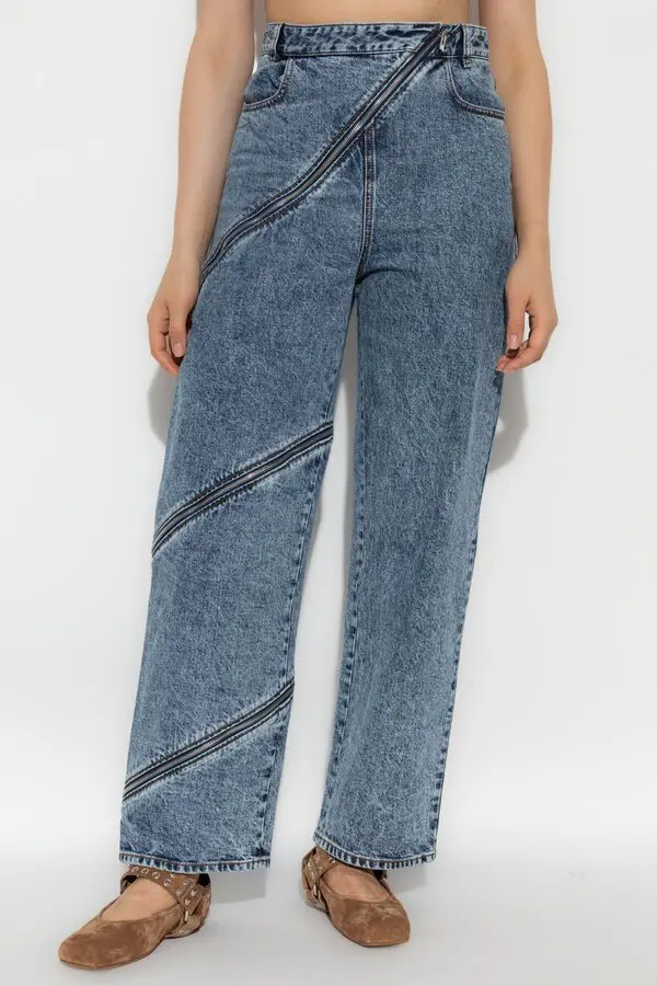 Alaïa Zip Detailed Spiral Jeans