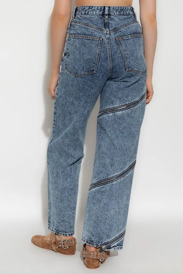 Alaïa Zip Detailed Spiral Jeans
