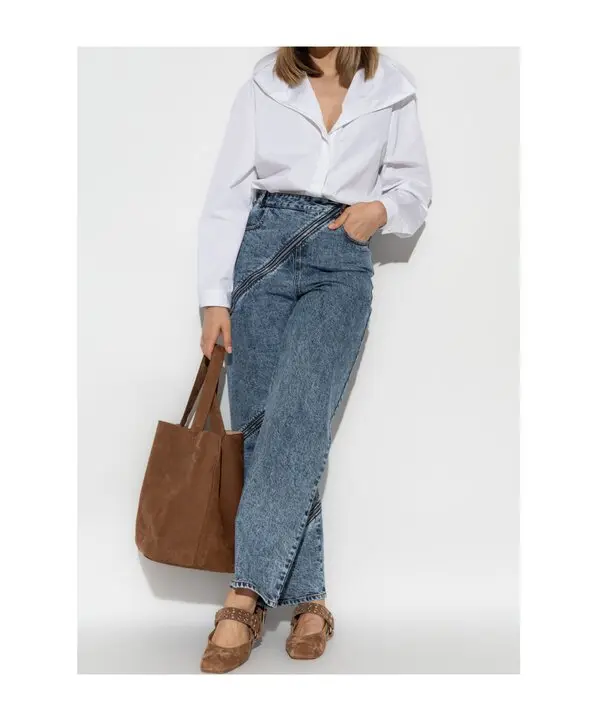Alaïa Zip Detailed Spiral Jeans