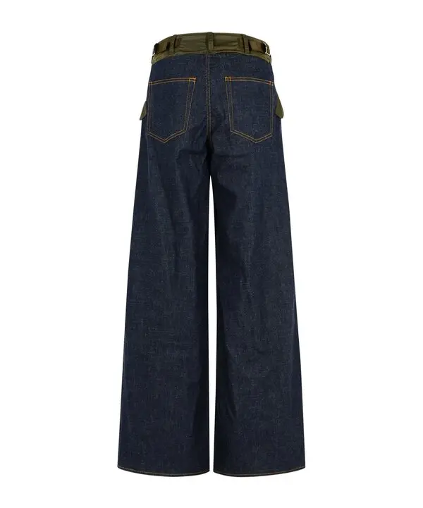 Sacai Wide Leg Denim Jeans - Black