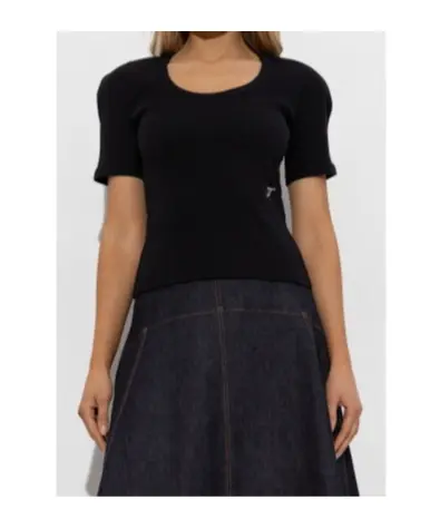 Jacquemus Embroidered Scoop Neck T-shirt - Black