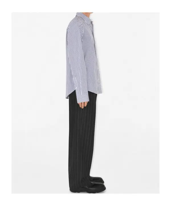 Burberry Logo Embroidered Striped Shirt