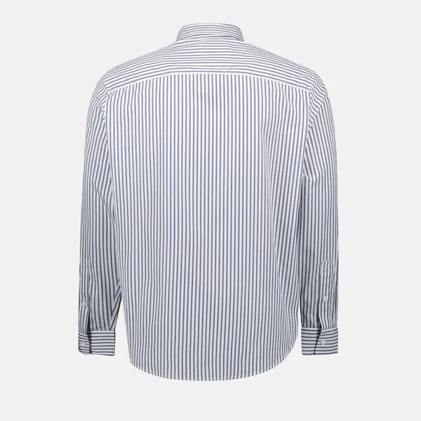 Burberry Logo Embroidered Striped Shirt