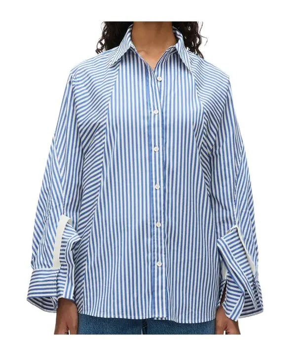 3.1 Phillip Lim Striped Paneled Long Sleeve Shirt