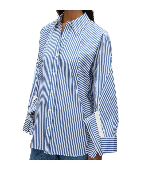 3.1 Phillip Lim Striped Paneled Long Sleeve Shirt