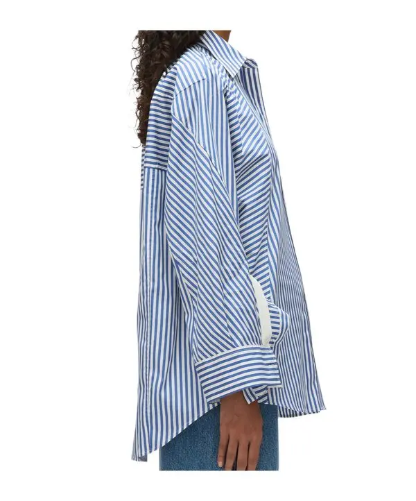 3.1 Phillip Lim Striped Paneled Long Sleeve Shirt