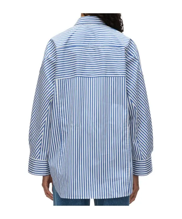3.1 Phillip Lim Striped Paneled Long Sleeve Shirt