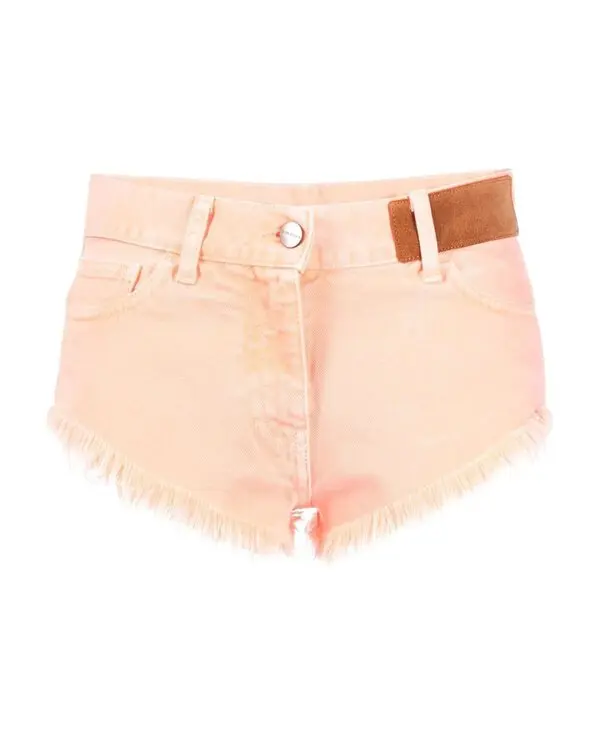 Palm Angels Denim Hot Shorts - Nude