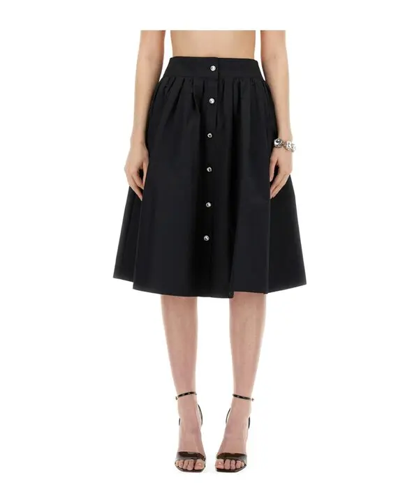 Moschino Pleated Logo Skirt