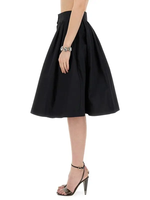 Moschino Pleated Logo Skirt