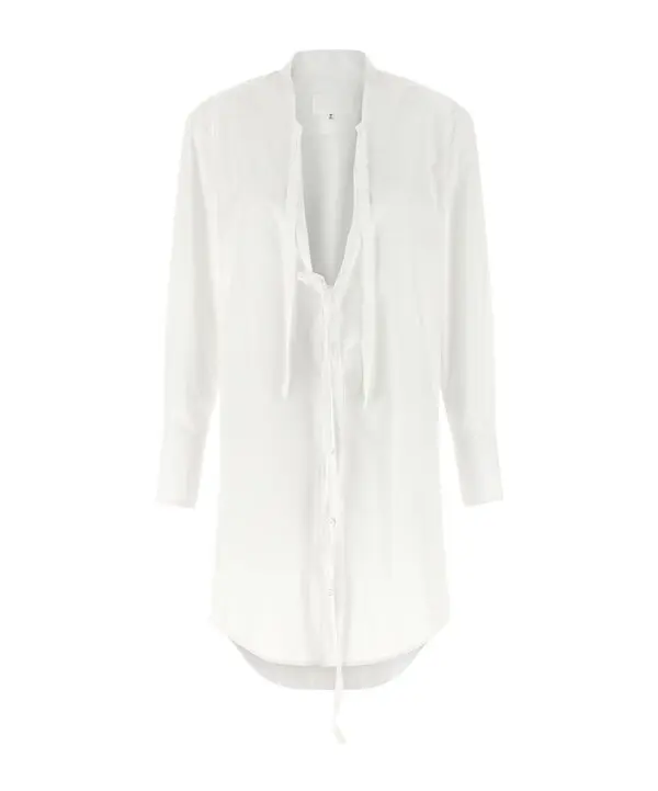 MAISON MARGIELA Tie-detail Shirt Dress - White