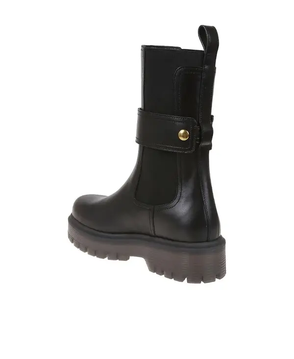 Valentino Garavani One Stud Round Toe Ankle Boots