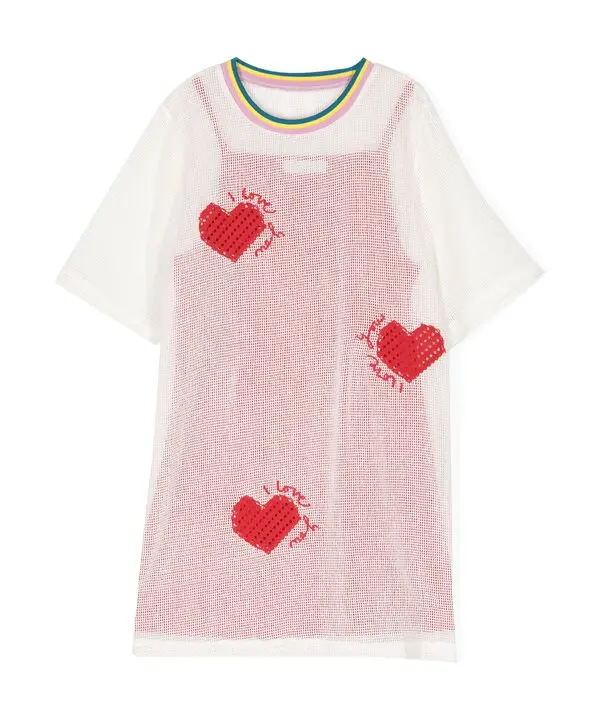 Stella McCartney Heart Embroidered Layered Dress - Pink