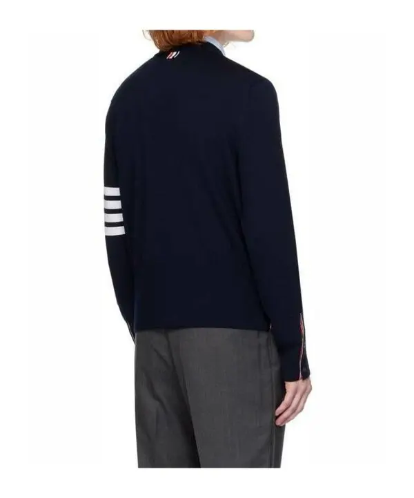 Thom Browne 4-bar Stripe Crewneck Jumper With Dachshund Motif