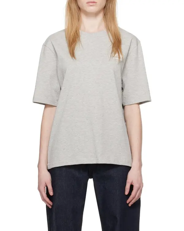 AMI Paris Logo Crewneck T-shirt - Gray