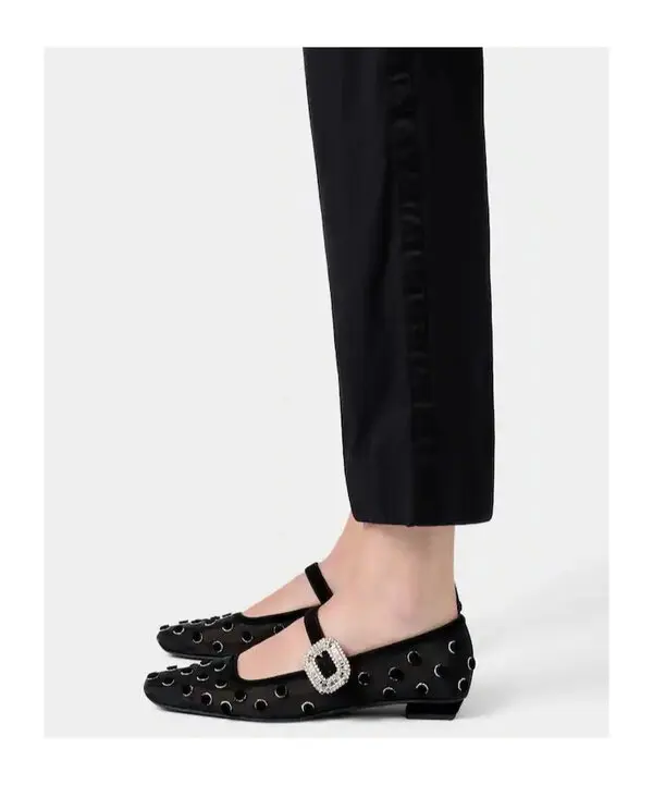 ROGER VIVIER Embellished Ballet Flats With Crystal Clasp