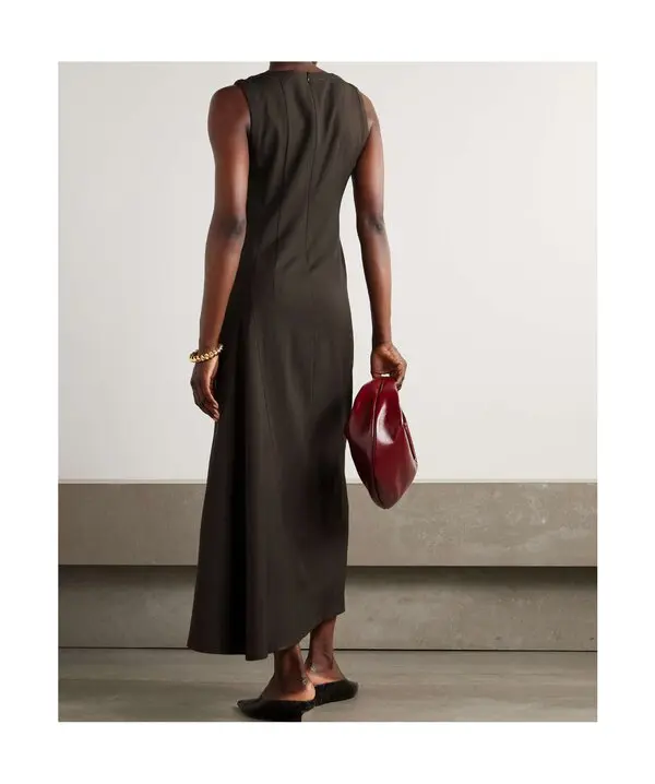 Brunello Cucinelli Bead-embellished Wool-blend Twill Maxi Dress