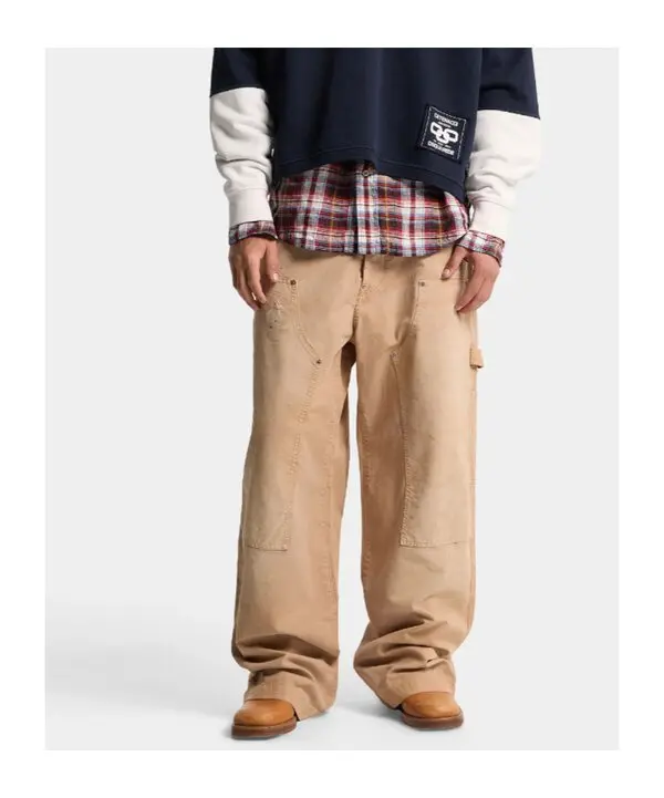 Dsquared2 Garment Dyed Baggy Carpenter Jeans - Light Brown