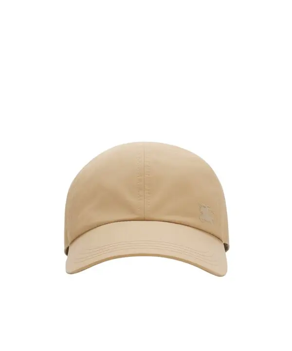 Burberry Ekd Embroidered Gabardine Baseball Cap - Linen/sand Color