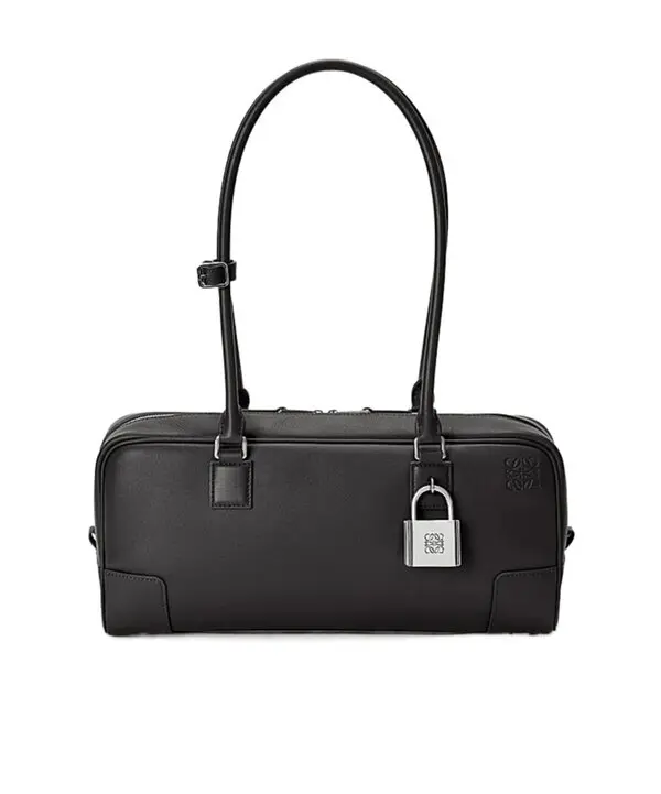 Loewe Amazona 31 Cropped Bag In Shiny Calfskin - Black