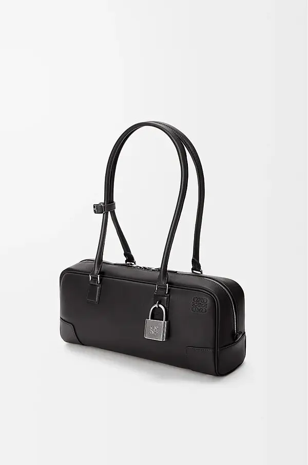 Loewe Amazona 31 Cropped Bag In Shiny Calfskin - Black