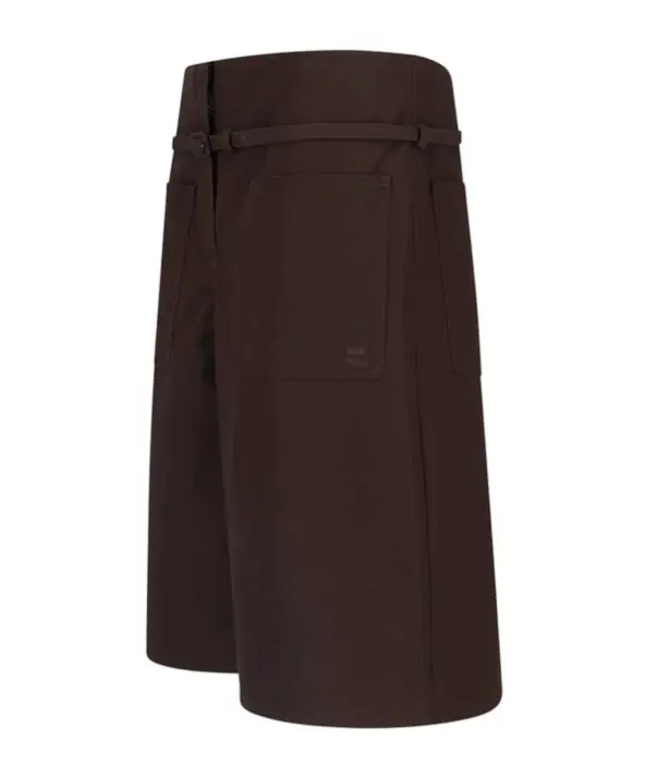 COURREGES Courrèges Belted Knee-length Bermuda Shorts - Chocolate