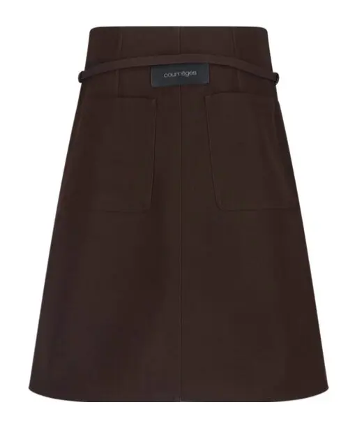 COURREGES Courrèges Belted Knee-length Bermuda Shorts - Chocolate