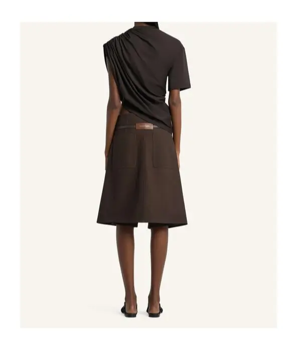 COURREGES Courrèges Belted Knee-length Bermuda Shorts - Chocolate