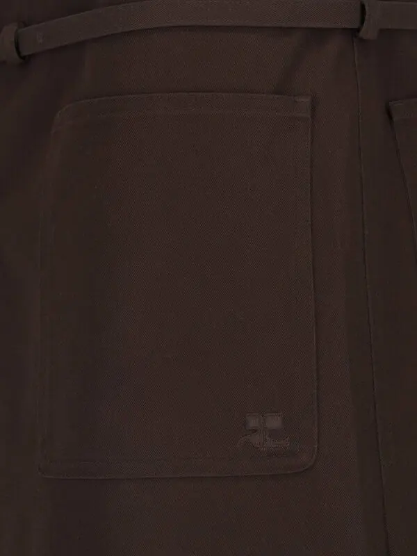 COURREGES Courrèges Belted Knee-length Bermuda Shorts - Chocolate