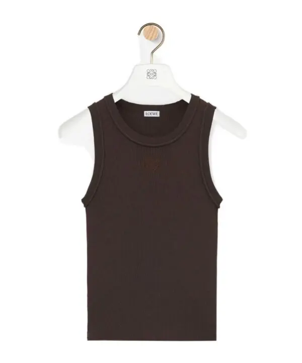 Loewe Anagram Embroidered Ribbed Top - No