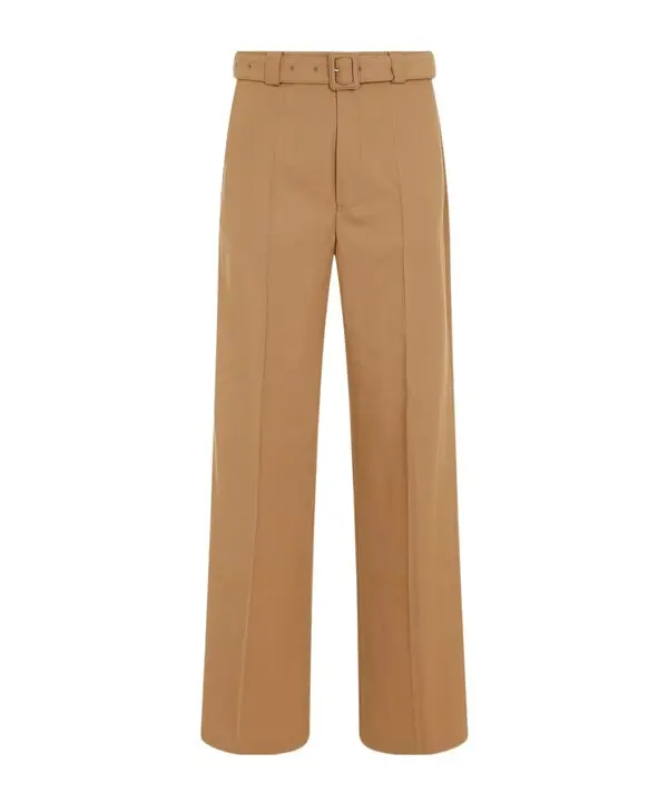 Dries Van Noten Belted Straight Leg Tailored Trousers
