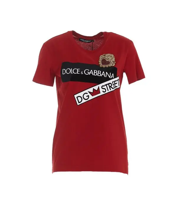 Dolce & Gabbana Embellished Logo Print T-shirt
