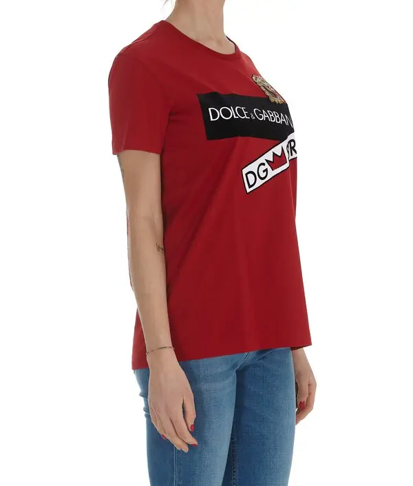 Dolce & Gabbana Embellished Logo Print T-shirt