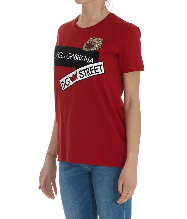 Dolce & Gabbana Embellished Logo Print T-shirt