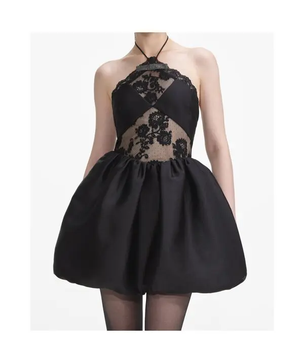 SELF-PORTRAIT Lace Patterned Mini Dress