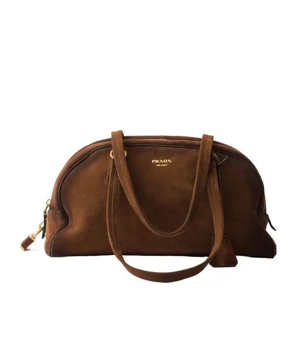 Prada Bowling Zipped Tote Bag - Cocoa Brown
