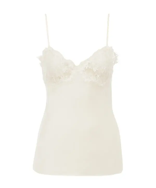 Chloé Lace Detail Camisole Top - White
