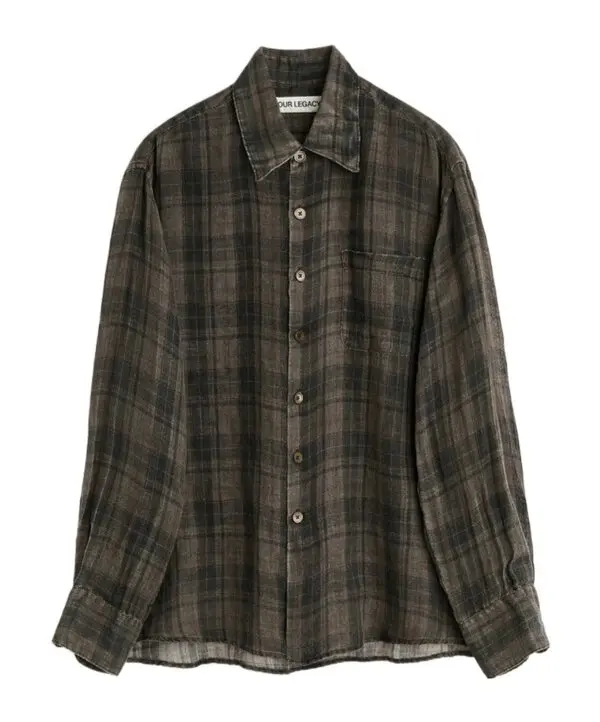 Our Legacy Above Long Sleeved Checked Shirt - Black