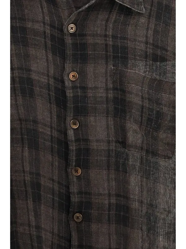 Our Legacy Above Long Sleeved Checked Shirt - Black